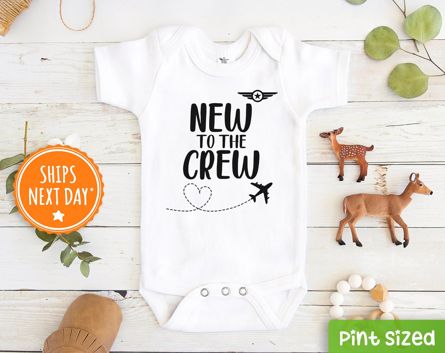 New to the Crew Baby Onesie® Cute Co-pilot Bodysuit | Etsy