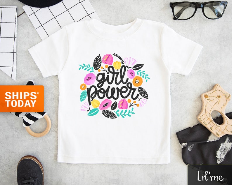 Girl Power Shirt Girl Power Kids Tee Cute Feminist Kids | Etsy