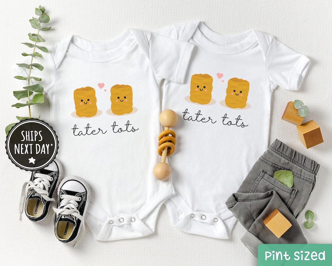 Twin Onesie® Set - Tater Tots Twin Onesies®- Cute Twin Onesies® - Funny ...