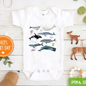 Ocean Creatures Baby Onesie® - Cute Whale Bodysuit - Hipster Sea Animal ...