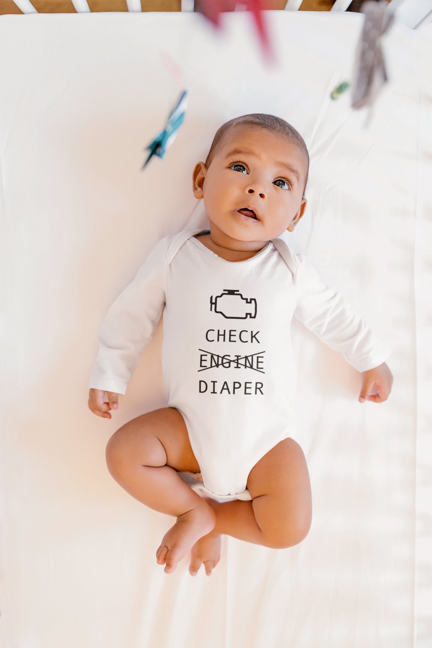 Check Engine Baby Onesie® Funny Poopy Diaper Baby Onesie® | Etsy