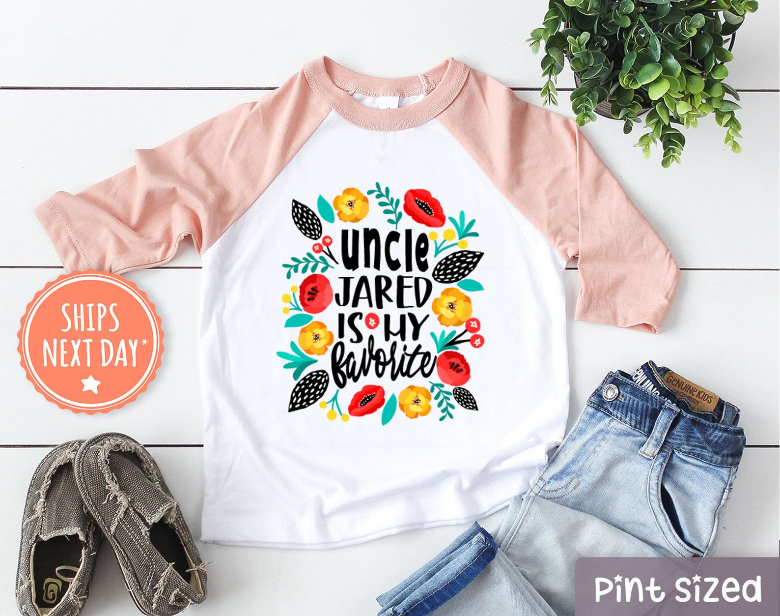 Uncle Baby Girl Onesie® Personalized Uncle is My Favorite Onesie ...