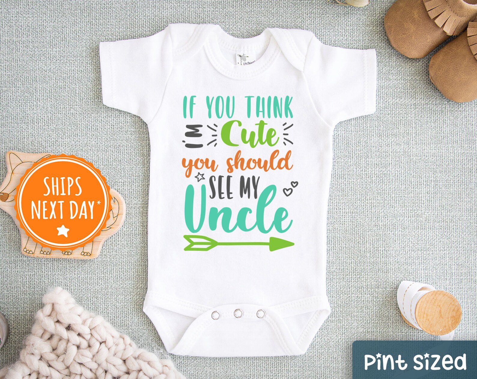 Uncle Onesie® If You Think I'm Cute Uncle Baby Onesie® | Etsy