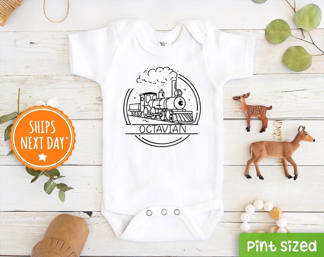 Personalized Train Baby Boy Onesie® - Custom Name Baby Boy Bodysuit - Etsy