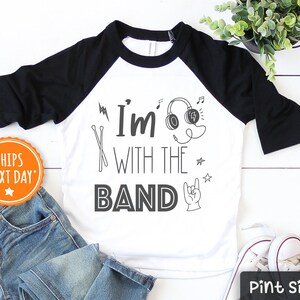 I'm With the Band Toddler Shirt Cute Music Kids Shirt Rock Baseball Tee ...