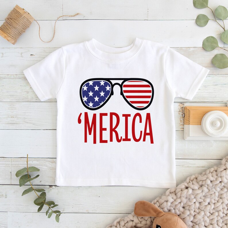 Merica Glasses Baby Onesie® Fourth of July Shirt 4th of | Etsy
