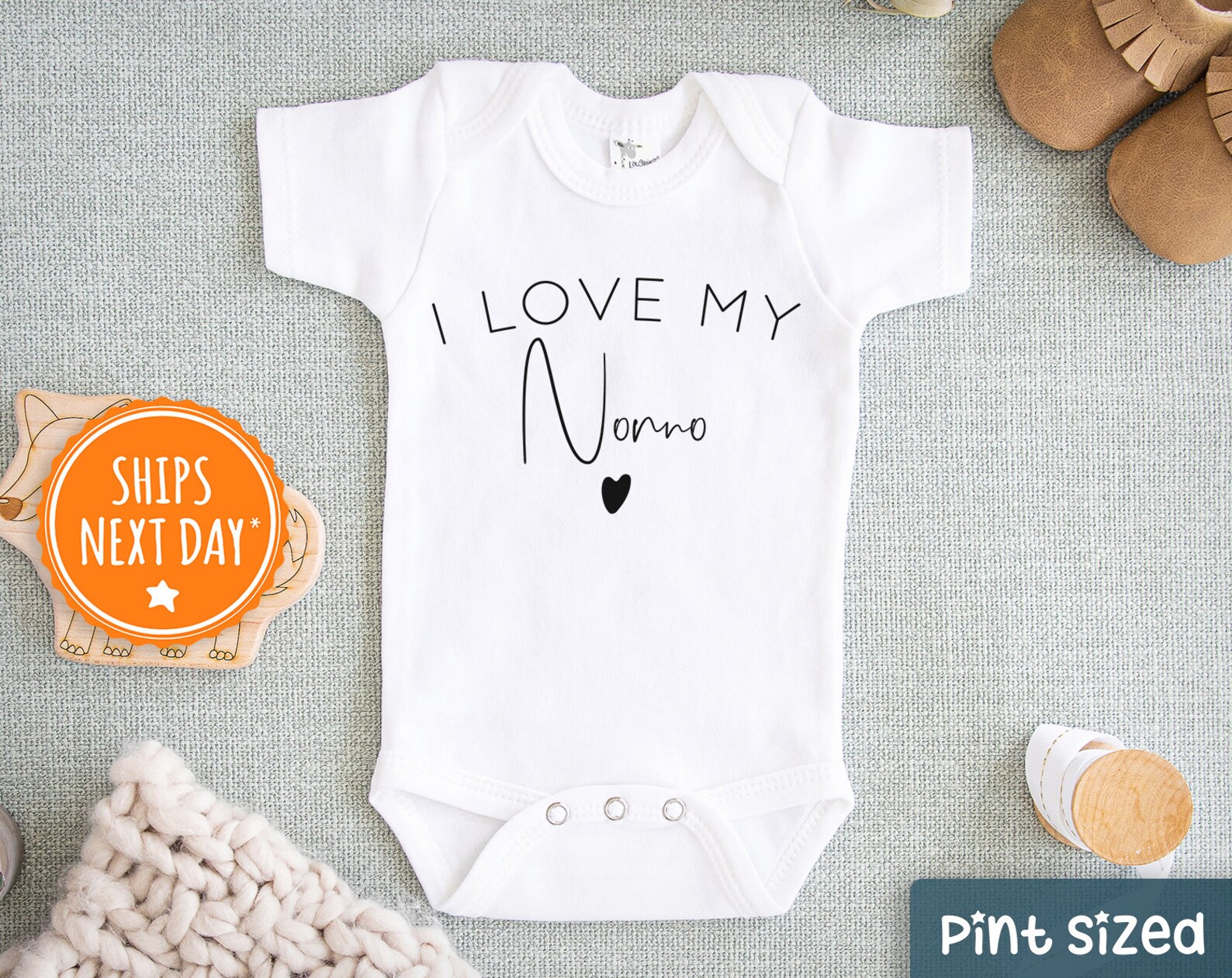Nonna Baby Onesie® Cute I Love My Grandma Onesie® Italian - Etsy