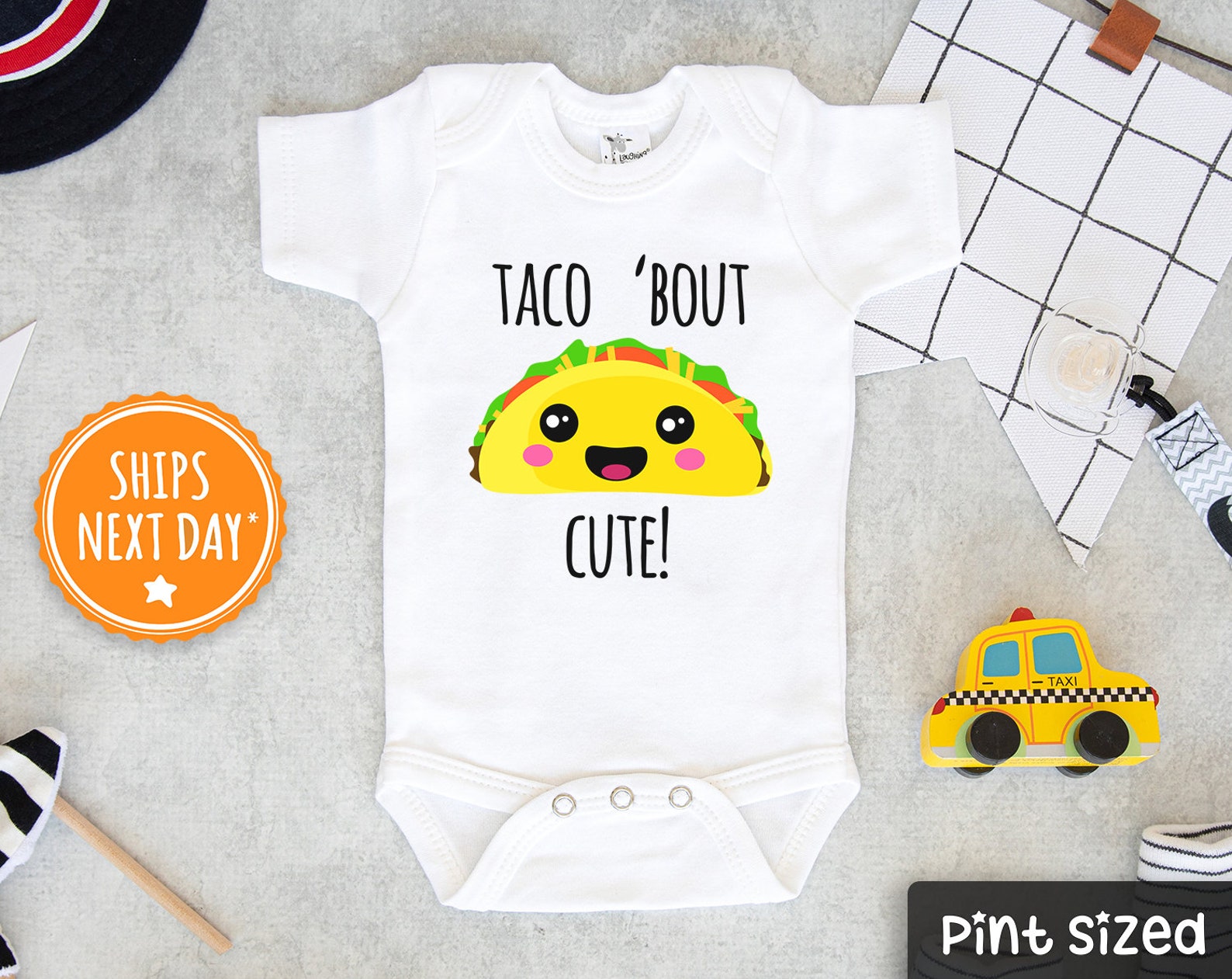 Taco 'bout Cute Baby Onesie® Cute Taco Onesie® Mexican - Etsy