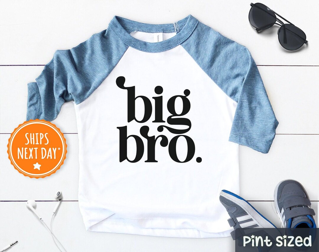 Big Bro Kids Shirt - Cute Big Brother Toddler Shirt - Retro Big Brother ...