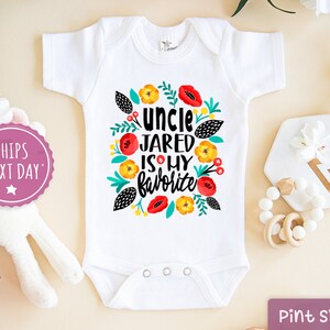 Uncle Baby Girl Onesie® Personalized Uncle is My Favorite Onesie ...