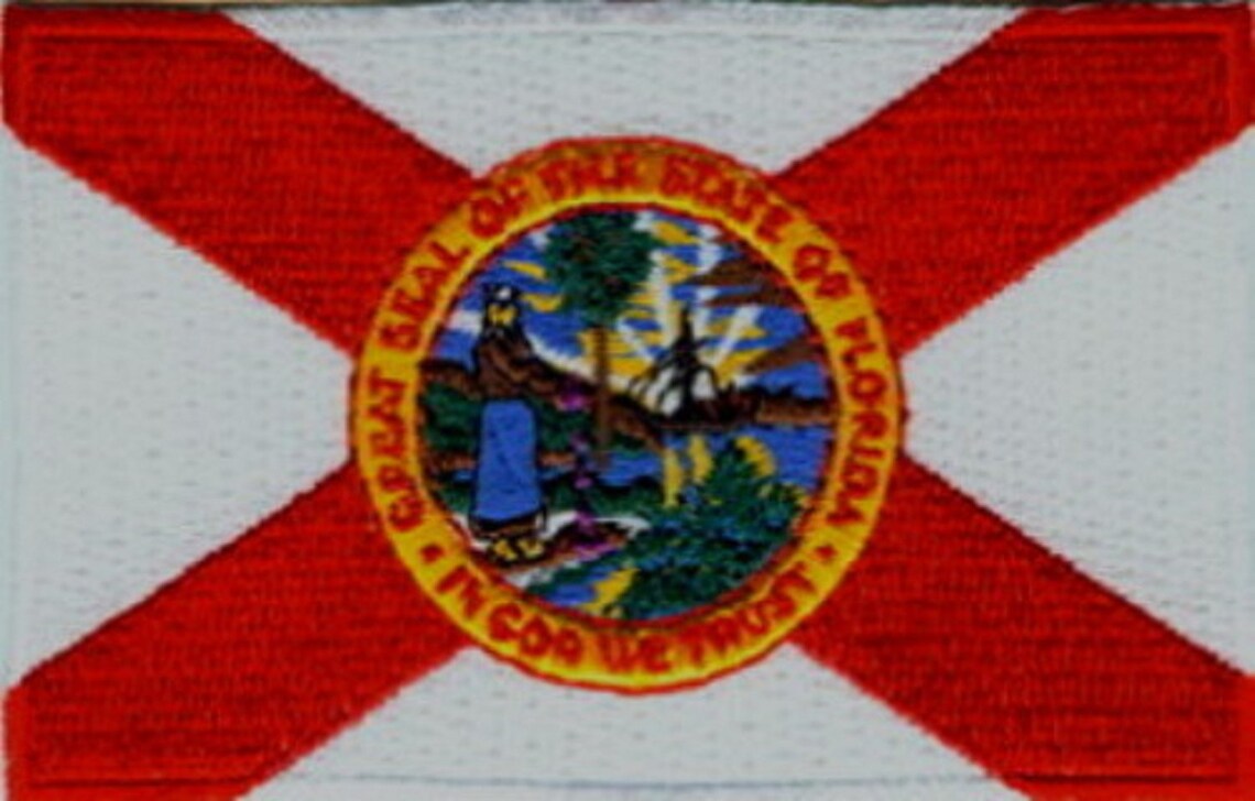 10 Pcs Florida USA State Flag Embroidered Patches 3.5"x2.25" Iron-on - Etsy