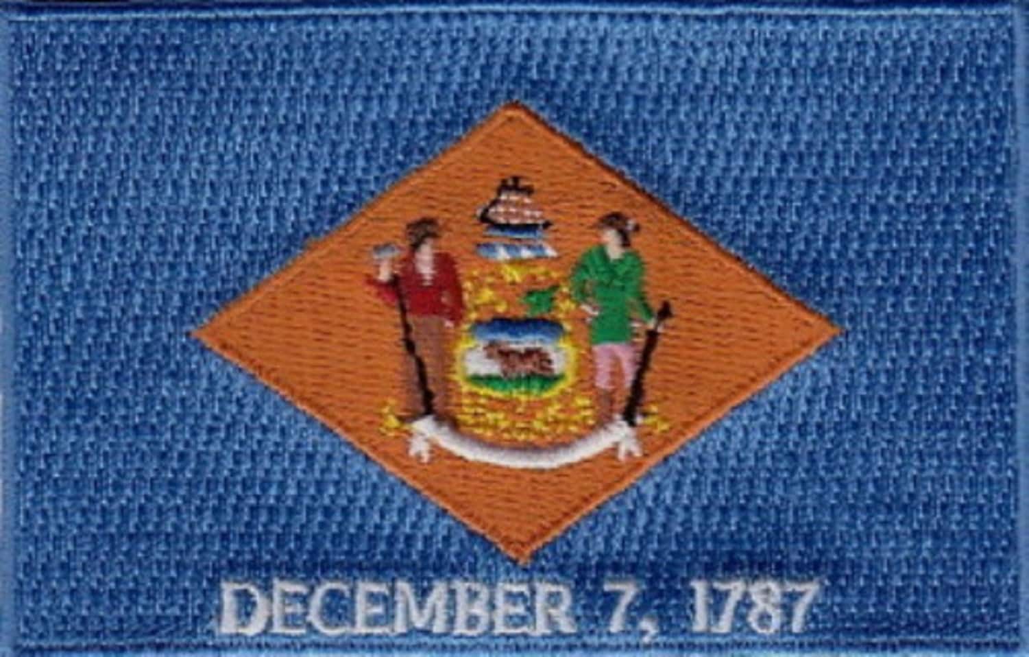 10 Pcs Delaware USA State Flag Embroidered Patches 3.5