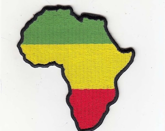 10 Pcs Rasta Africa Map black Embroidered Patches | Etsy