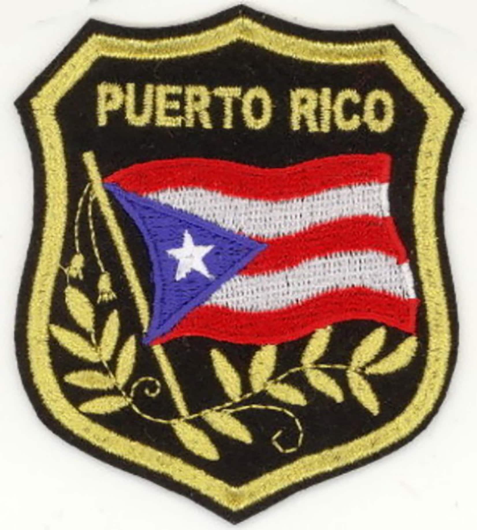 10 Pcs PUERTO RICO Flag in Shield Embroidered Patches 3.25"x2.75" Iron ...