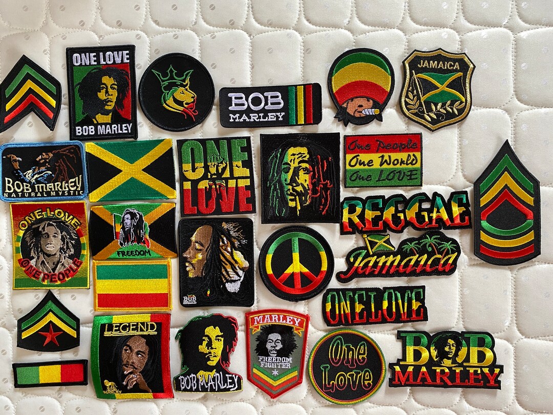 27 Pcs Different RASTA African Jamaica Bob Embroidered Patches Iron-on ...