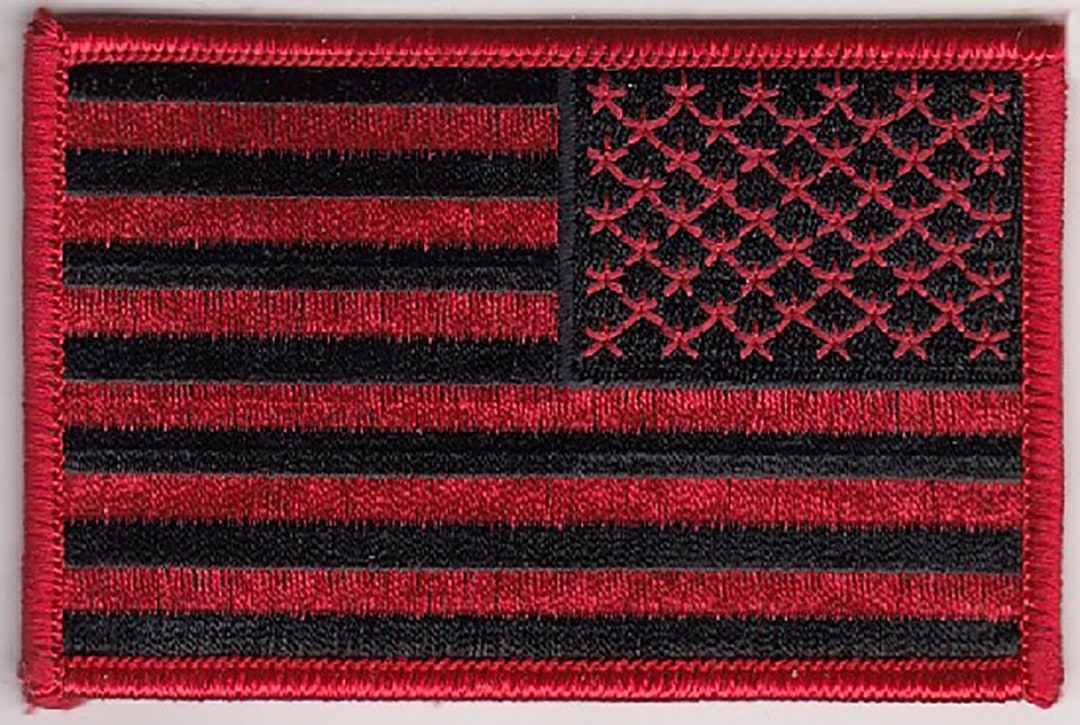 10 Pcs Reverse USA Flag black/redr Embroidered Patches 3.5x2.25 Iron-on ...