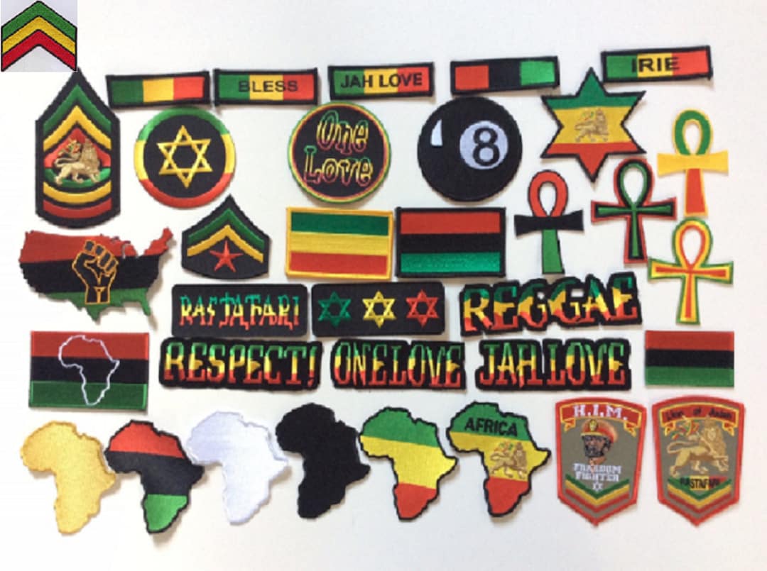 35 Pcs Different Rasta African Embroidered Patches Iron-on and Sew-on ...