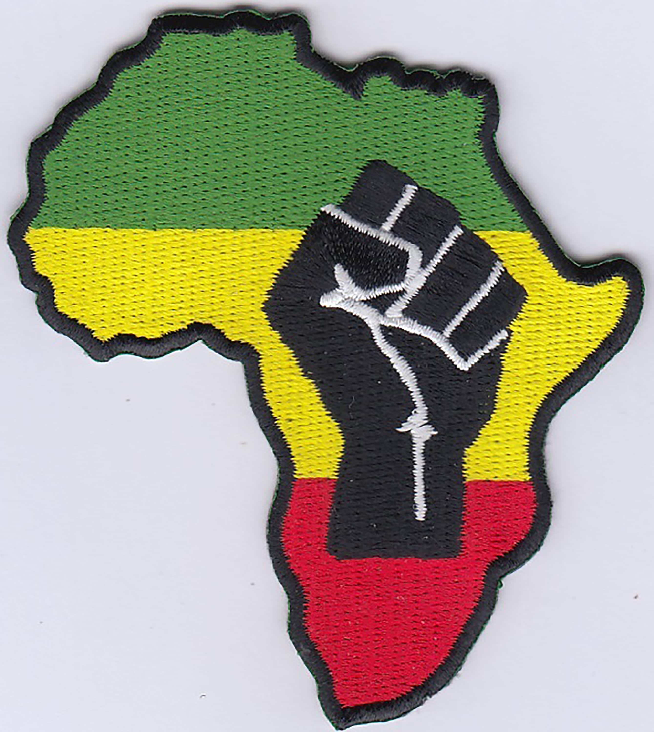 10 Pcs Rasta Fist in Africa Map GYR Embroidered Patches - Etsy