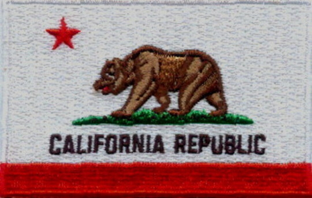 10 Pcs California USA State Flag Embroidered Patches 3.5"x2.25" Iron-on ...