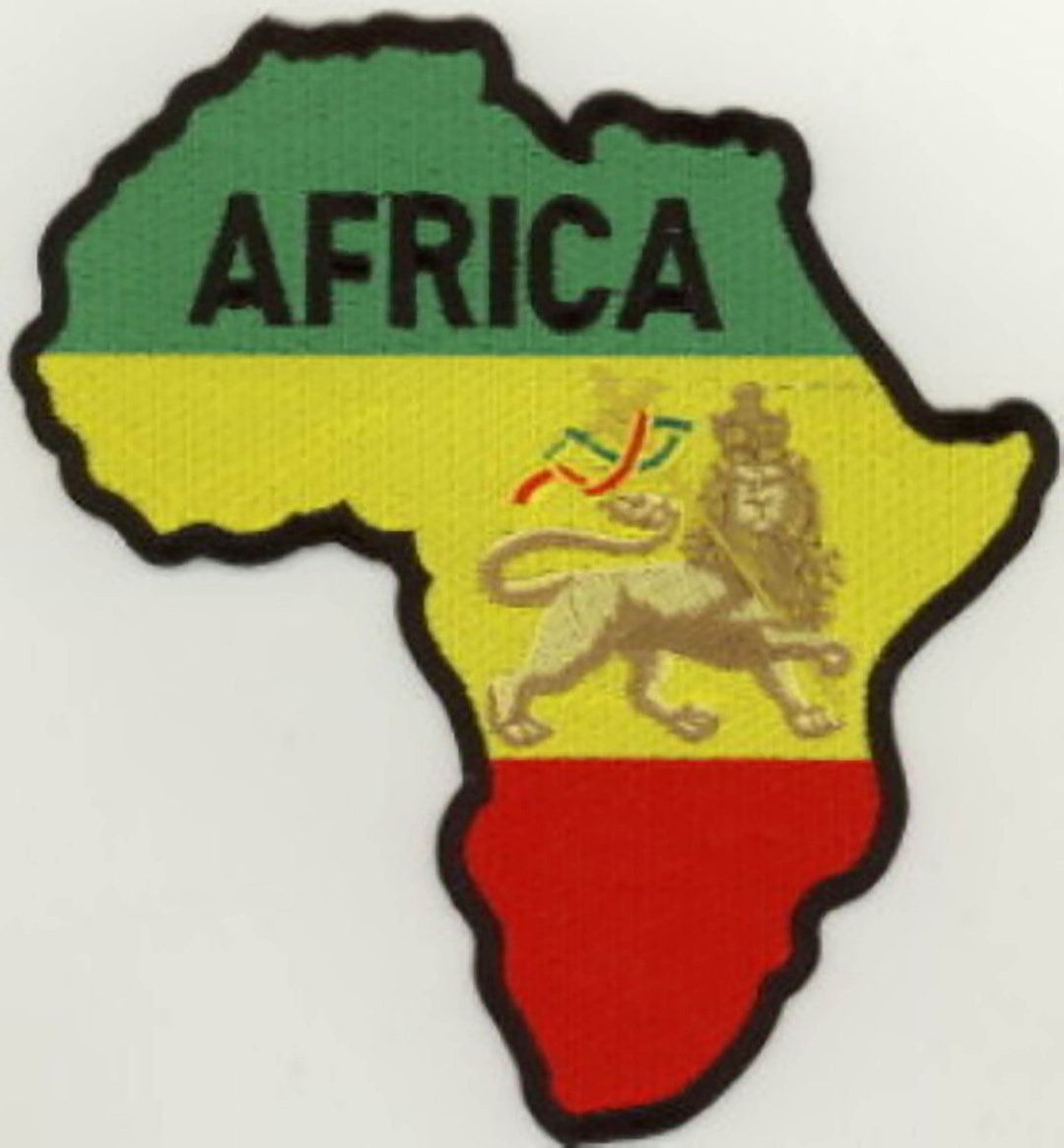 3 Pcs Large RASTA AFRICA MAP / Lion Embroidered Patch 6.5"x6" Iron-on ...