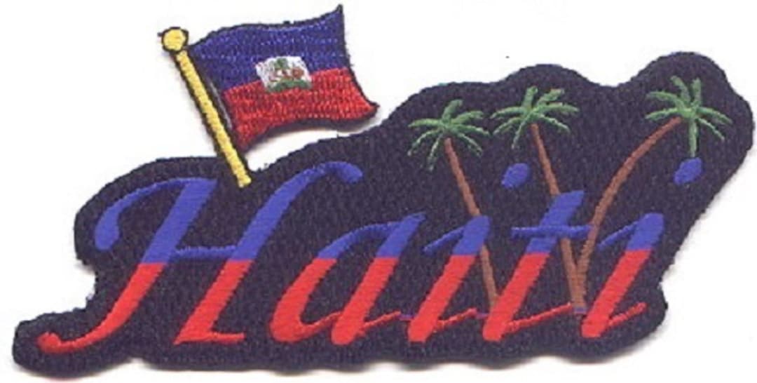 10 Pcs Haiti/flag/tree Embroidered Patches 4.75"x2.25" Iron-on - Etsy