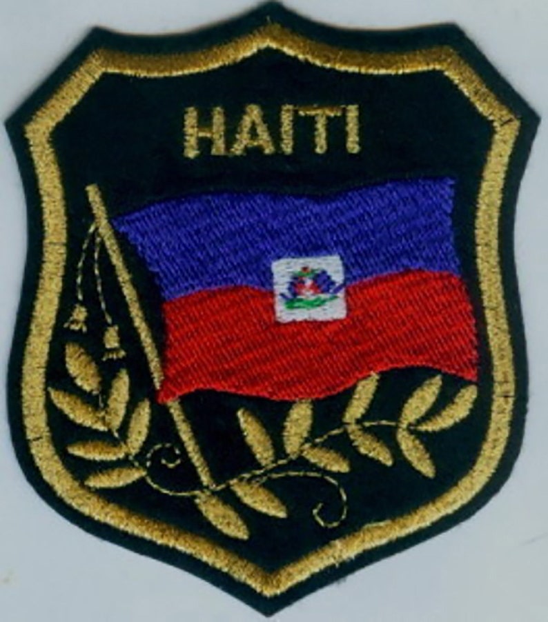 10 Pcs HAITI Flag in Shield Embroidered Patches 3.25"x2.75" Iron-on - Etsy