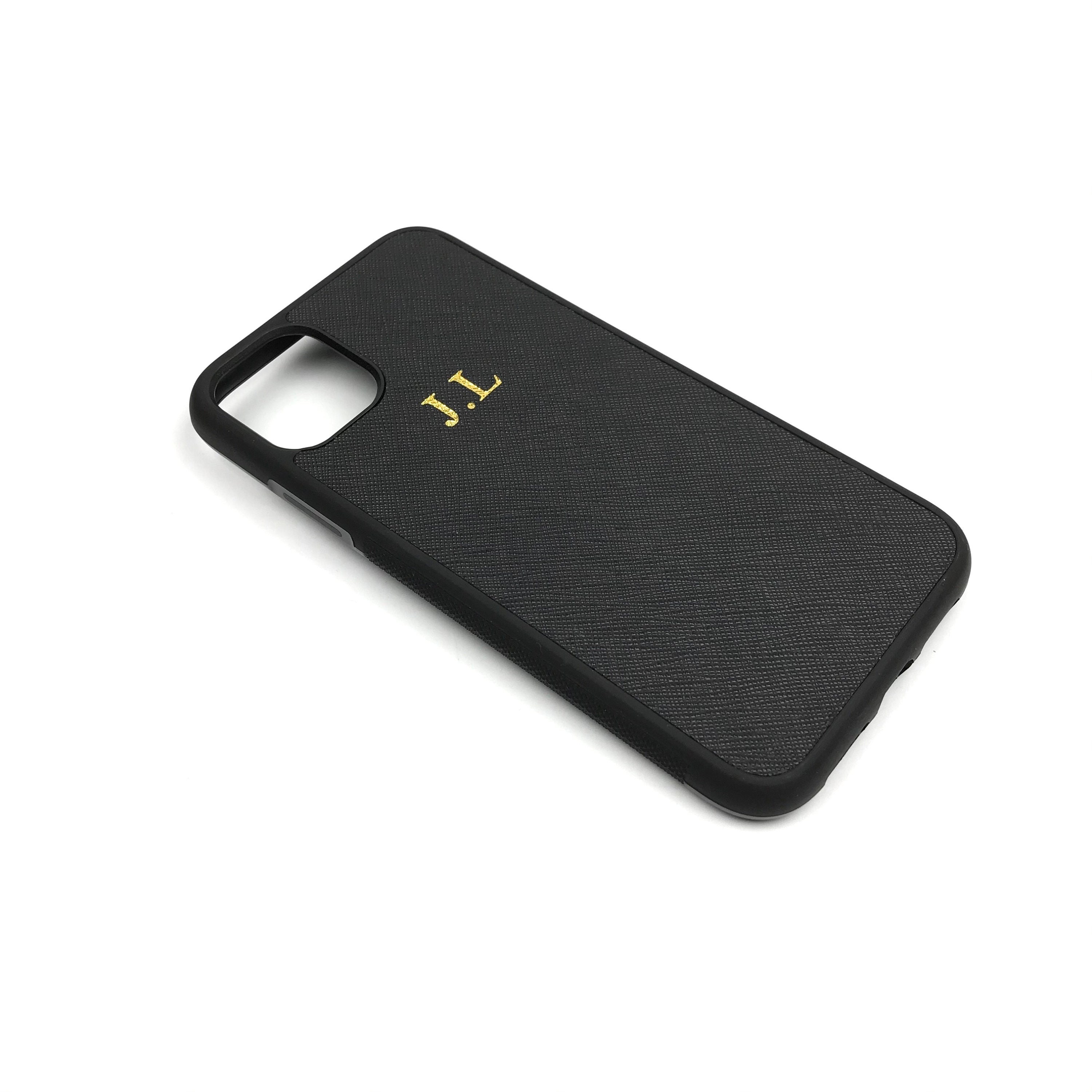 Personalised Iphone 12 Case. Monogrammed Black Saffiano - Etsy