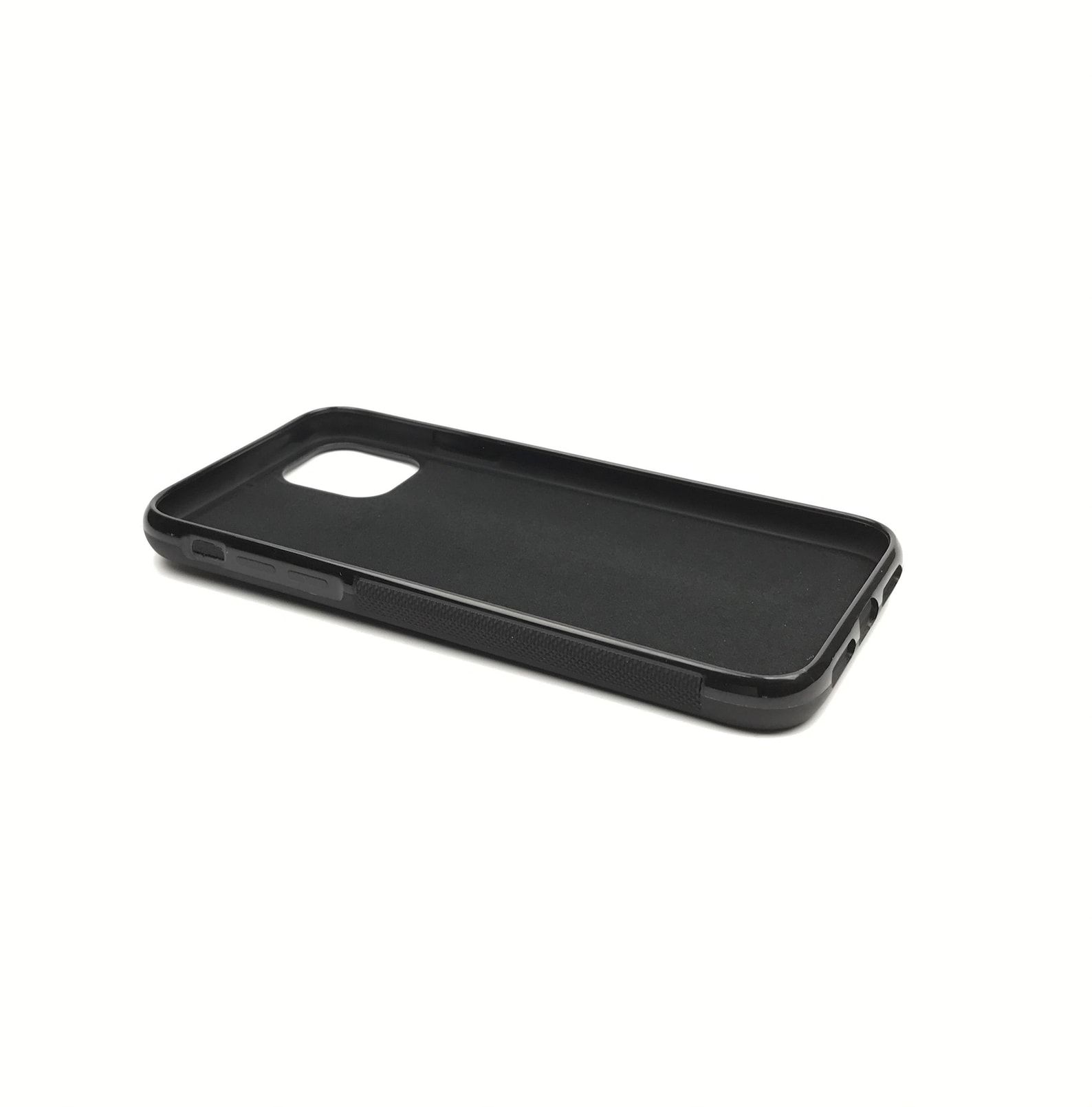 Personalised iPhone 12 Case. Monogrammed Black Saffiano Leather Case ...