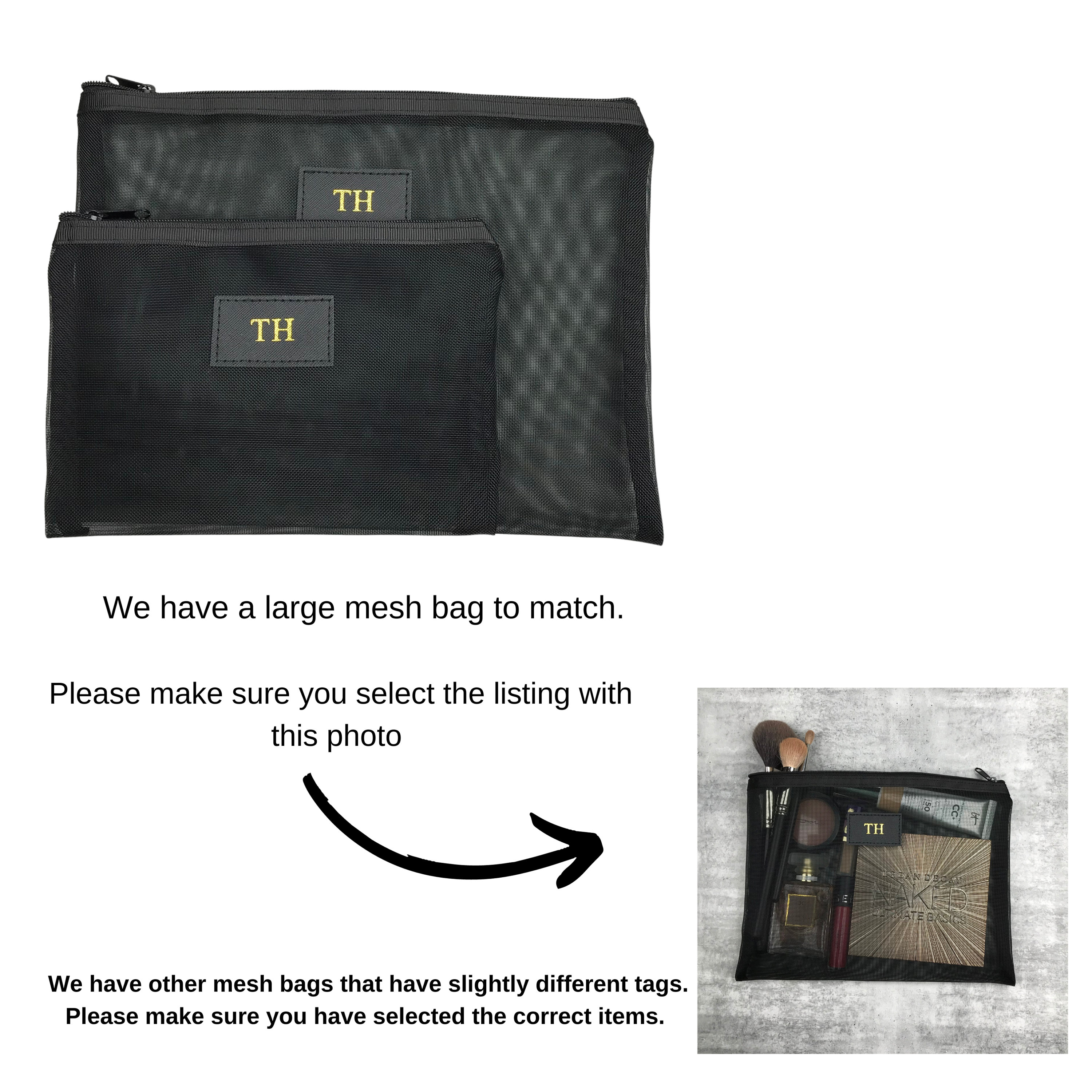 Personalised Monogrammed Transparent Mesh Pouch Mesh - Etsy Australia