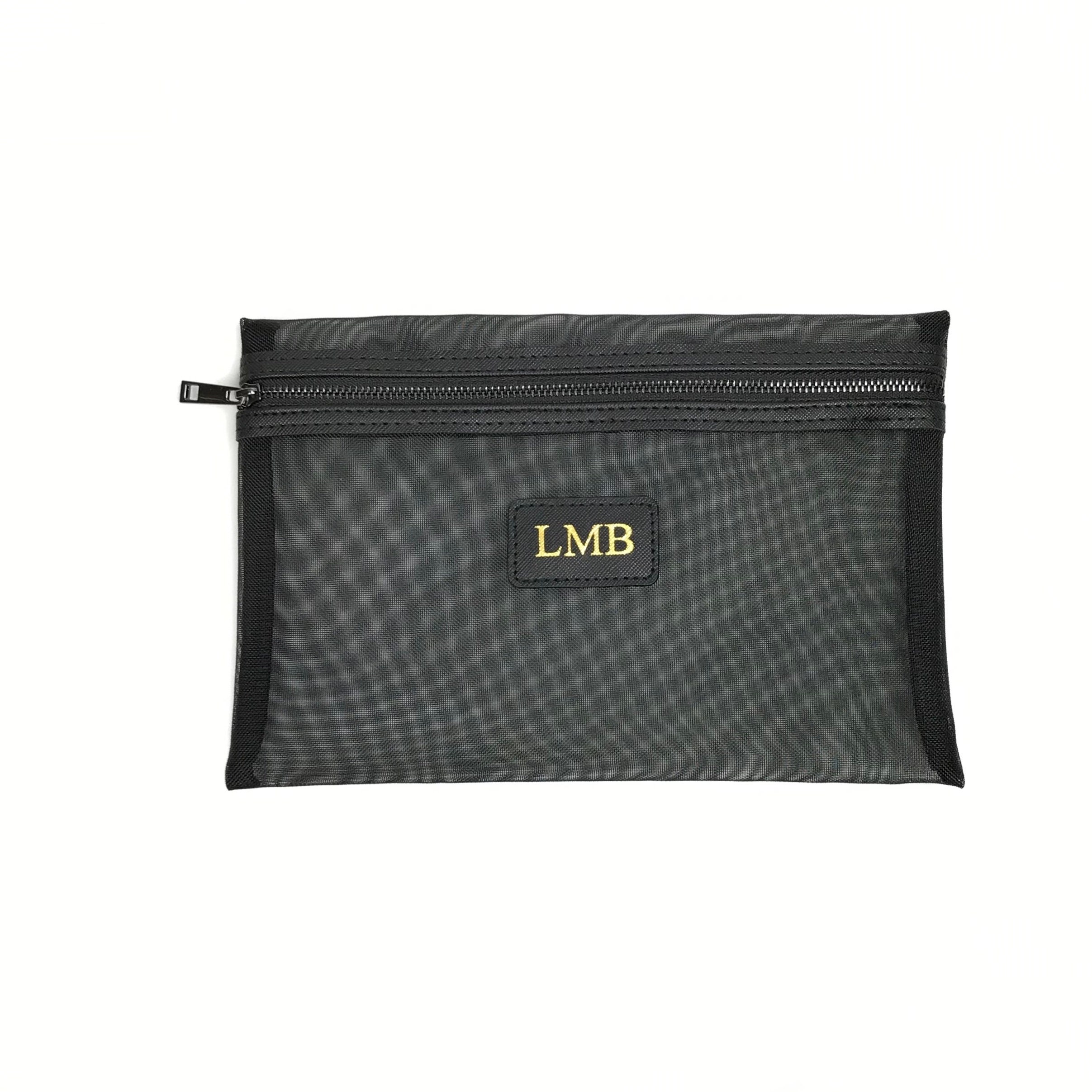 Personalised Monogrammed Transparent Mesh Pouch | Mesh Cosmetic Bag ...