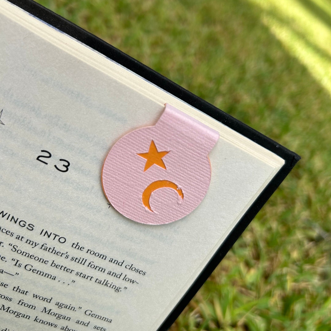 Celestial | Pink Aesthetic | Moon and Star | Magnetic Bookmark ...