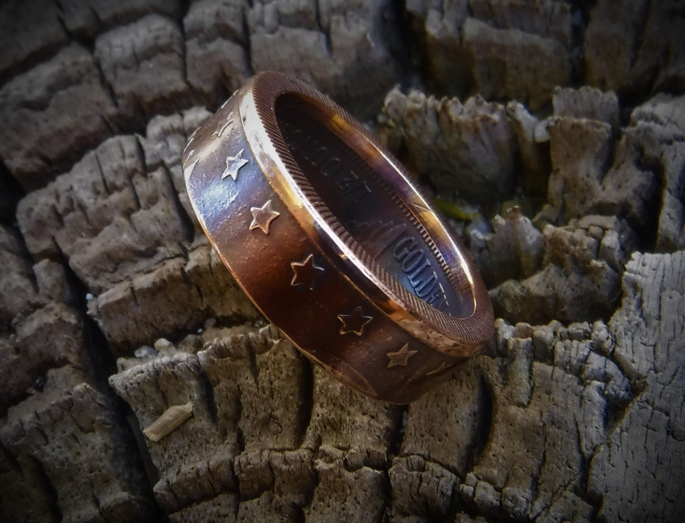 All-star Fine Copper Coin Ring From 1/2 Ounce Eagle Head Coin. - Etsy