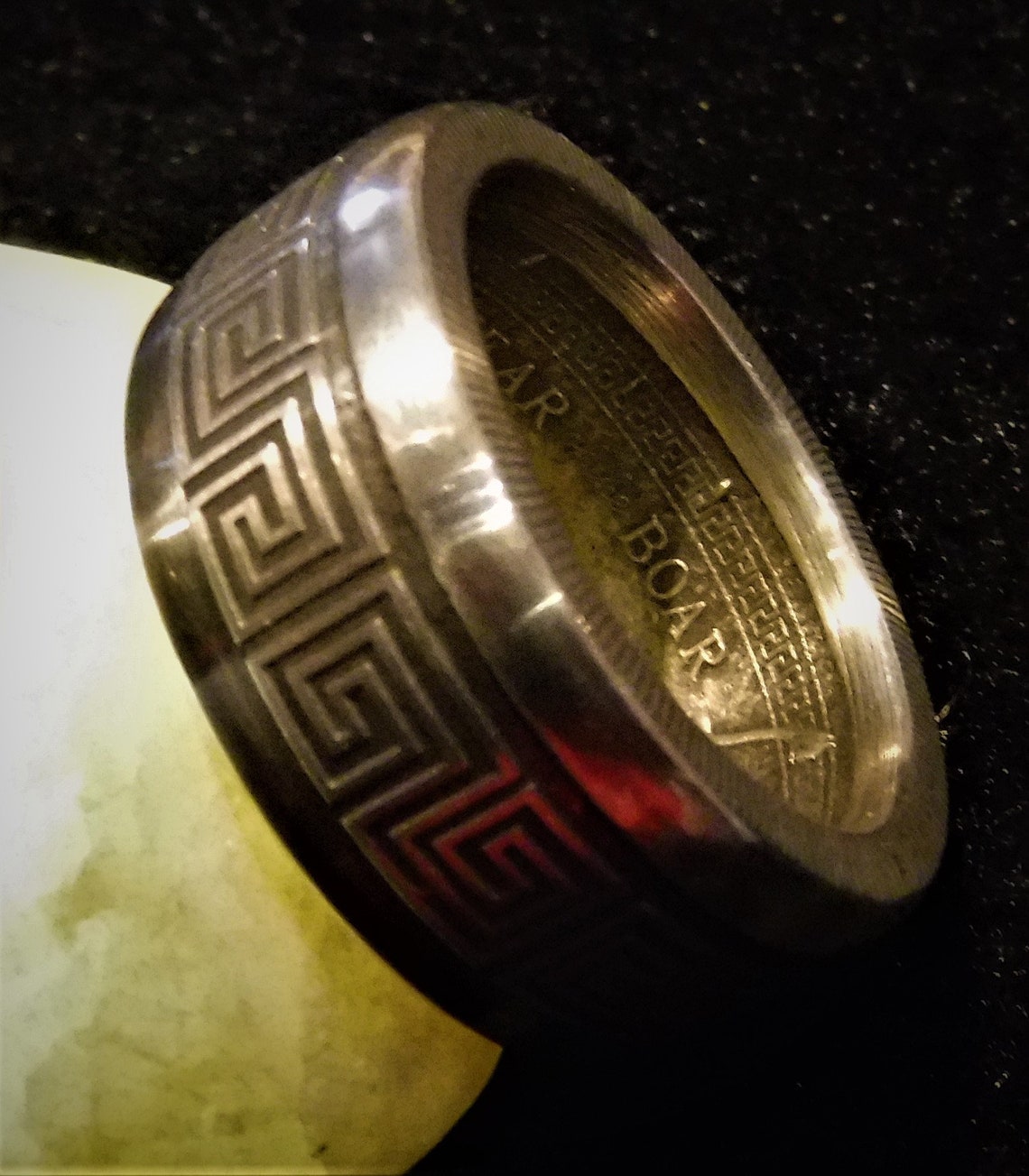 Magnificent! .999 Pure Silver Year of the Boar Coin Ring/wedding Band ...