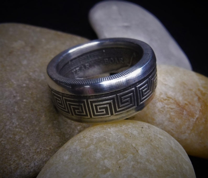 Magnificent! .999 Pure Silver Year of the Boar Coin Ring/wedding Band ...