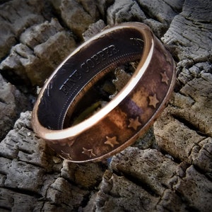 All-star Fine Copper Coin Ring From 1/2 Ounce Eagle Head Coin. This ...