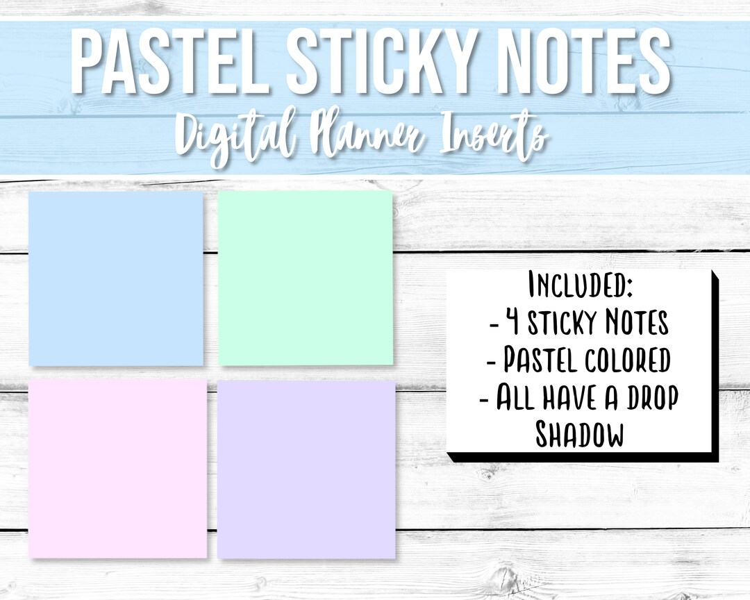 Pastel Digital Sticky Notes: Planner Inserts (PNG Files) - Etsy