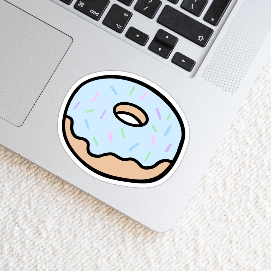 Cute Pastel Blue Donut Die Cut Sticker - Donut Sticker - Dessert ...