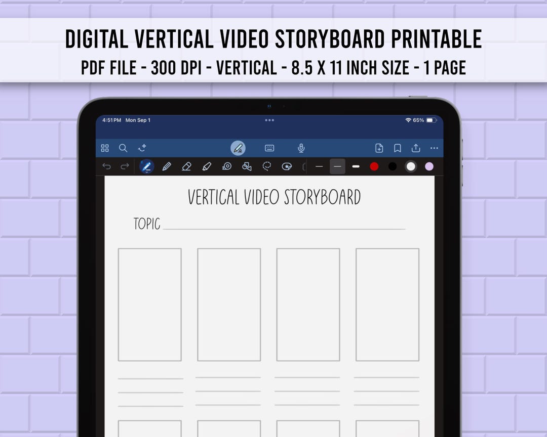 Vertical Video Storyboard Planner for Content Creators (PDF) - Etsy