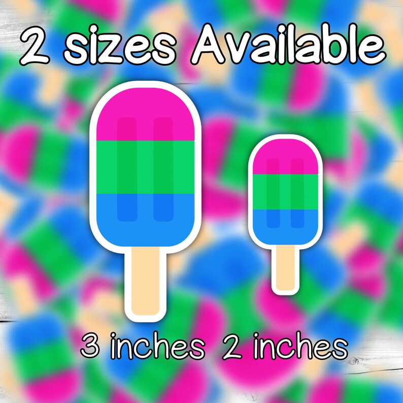 Polysexual LGBTQ Popsicle Die Cut Weatherproof Vinyl Matte Sticker ...