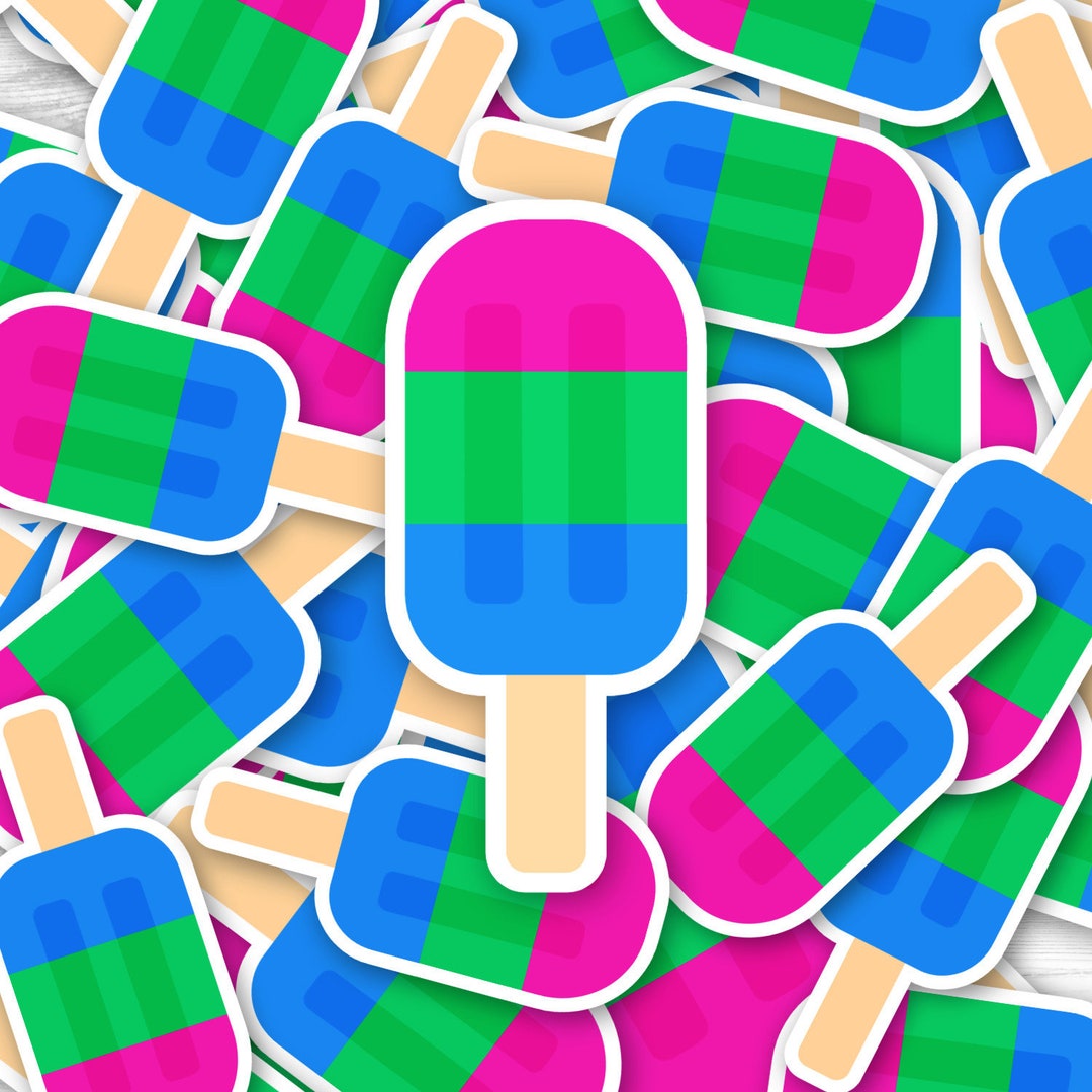 Polysexual LGBTQ Popsicle Die Cut Weatherproof Vinyl Matte Sticker ...