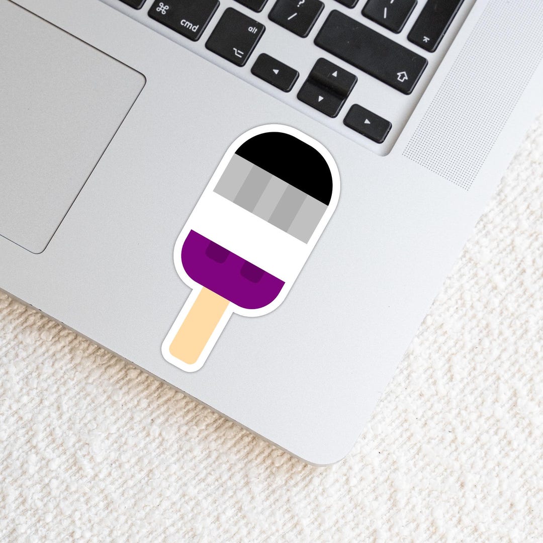 Asexual LGBTQ Popsicle Die Cut Weatherproof Vinyl Matte Sticker Asexual ...