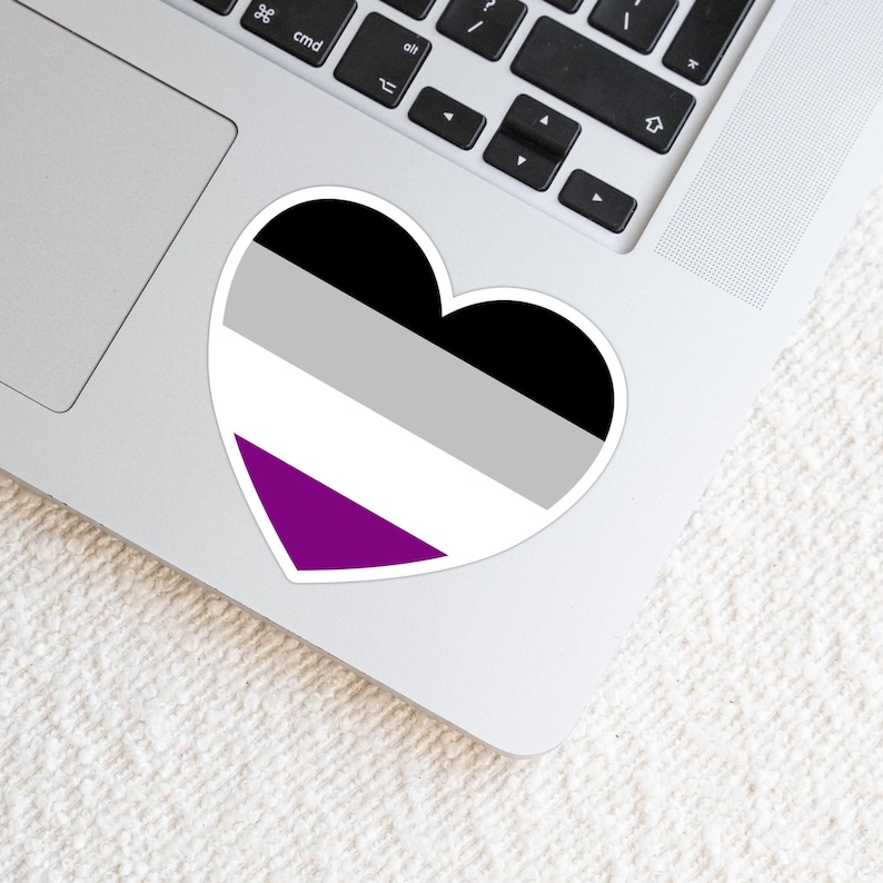 Asexual LGBTQ Heart Die Cut Weatherproof Die Cut Vinyl Sticker - LGBTQ+ ...