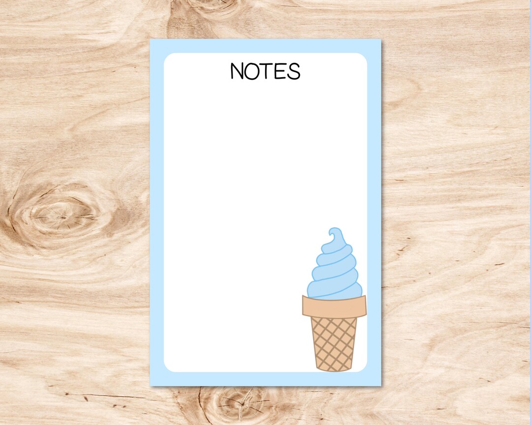 4x6 Soft Serve Ice Cream Notepad | Cute Ice Cream Notepad | Cute ...