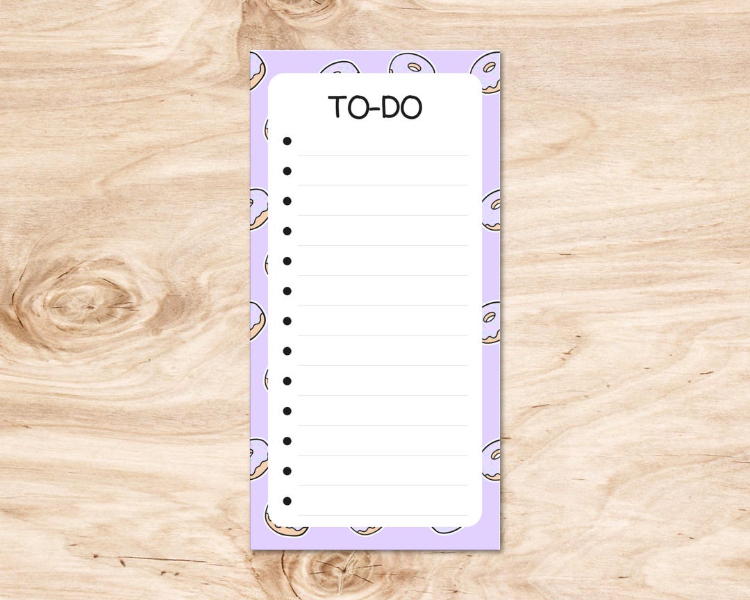 Donut Seamless Pattern List Notepad: 3x6, Pastel Purple - Etsy