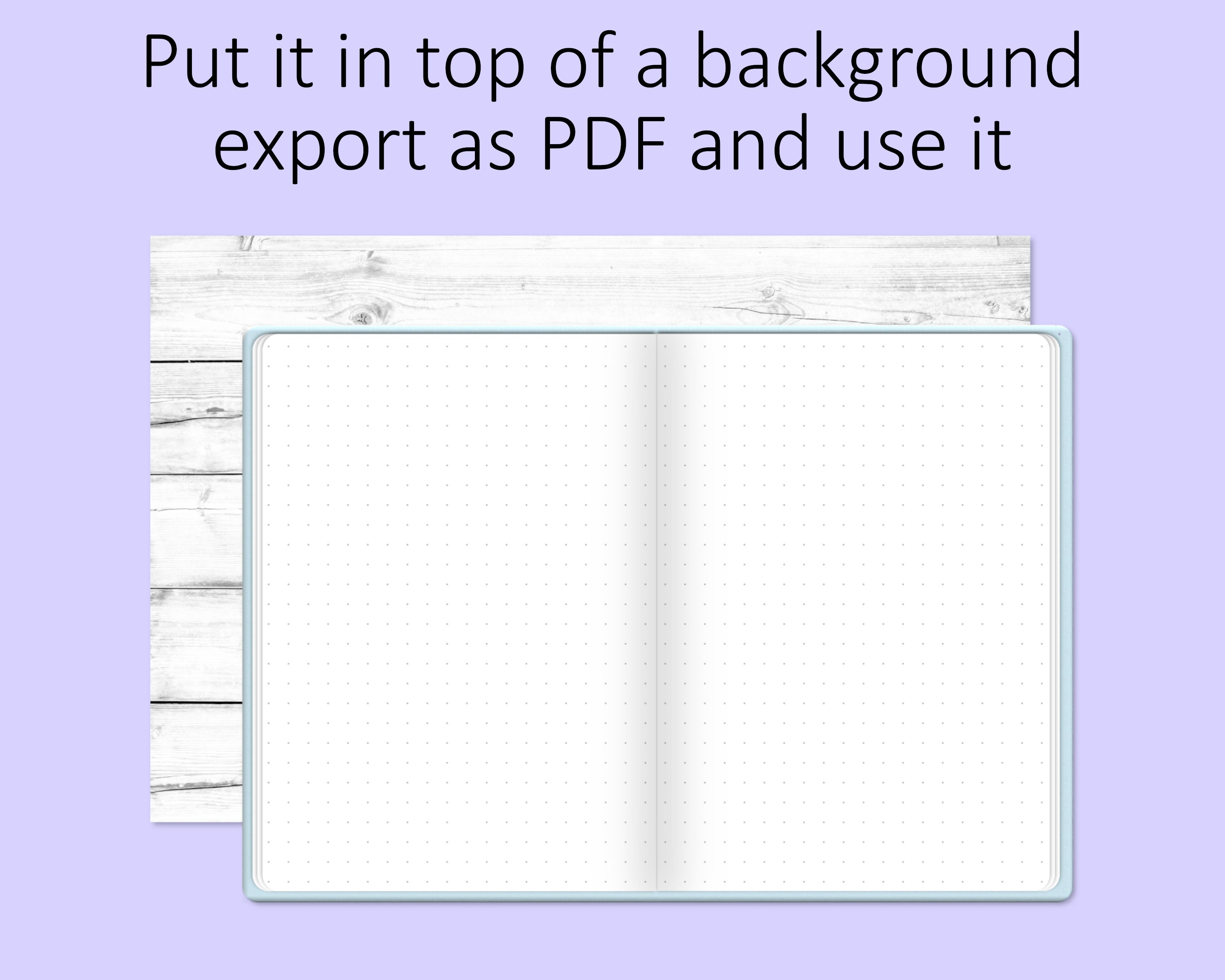 A5 Digital Bullet Journal Base Notebook Pastel Blue Cover PNG File - Etsy