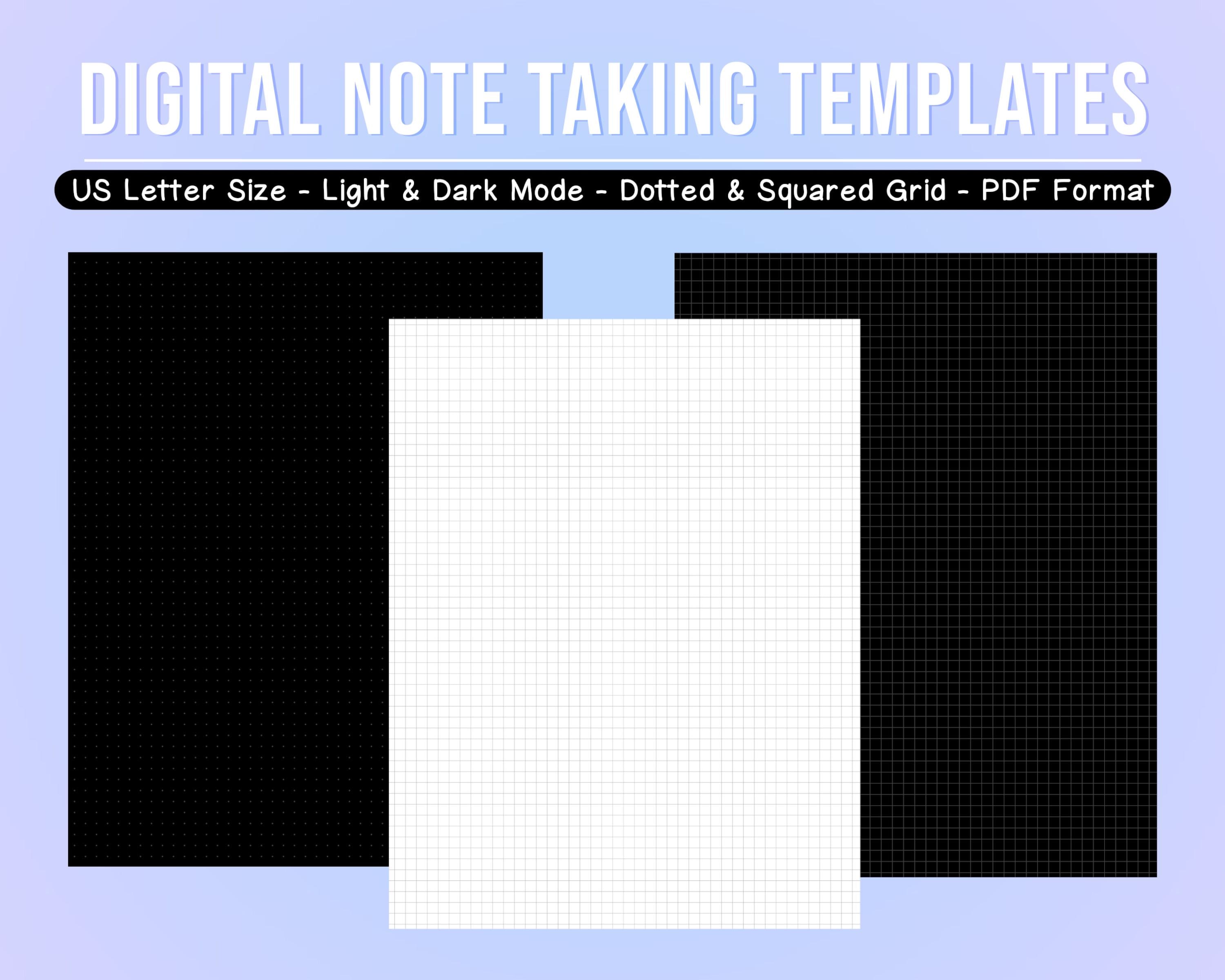 Digital Note Taking Templates | Digital Grid Paper | Digital Dot Grid ...