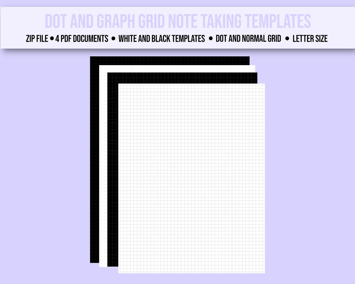 Digital Note Taking Templates Digital Grid Paper Digital Dot Grid Paper ...