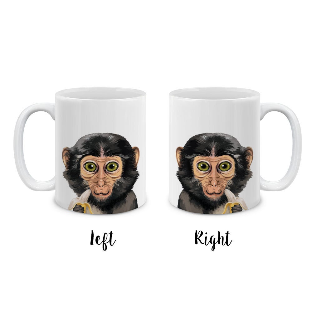 Monkey Coffee Drink Mug, Portrait, Ideal Gift for Pet Owners, Animal ...