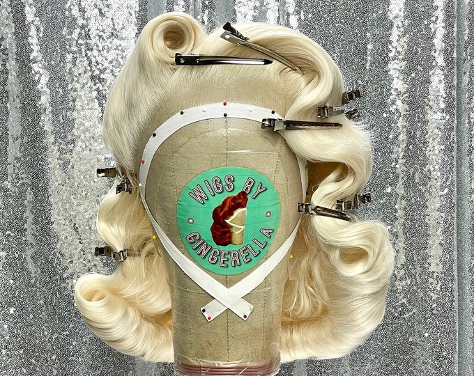 1950’s Inspired Lace Front Wig in Style “glam” W/victory Roll - Made to ...
