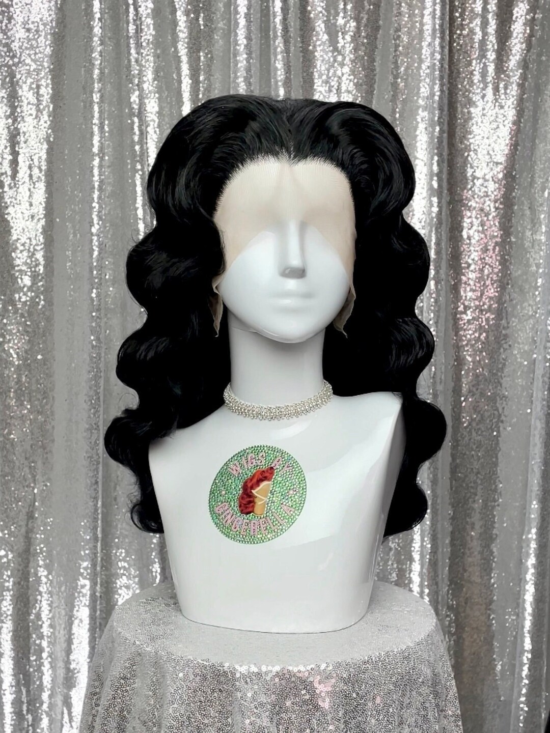 40s Inspired Lace Front Wig in Style rose Made to Order Wavy Sleek Old ...